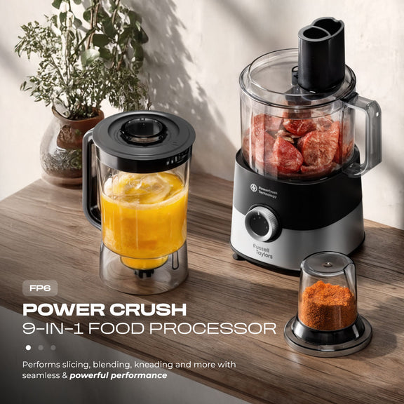 Russell Taylors PowerCrush 9-in-1 Food Processor 1.5L 750W FP6 (Blend,